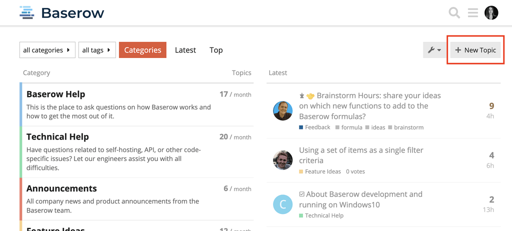 🦾 How to use the Discourse forum? - Get started with the Baserow community - Baserow