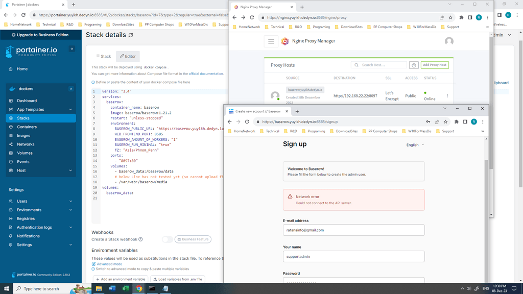 Could Not Connect to API Server - Baserow Help - Baserow