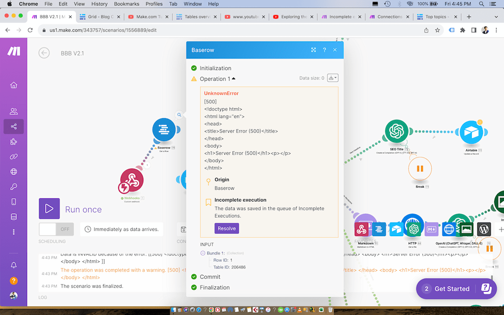 Make.com Webhook Integration Issue - community - Baserow