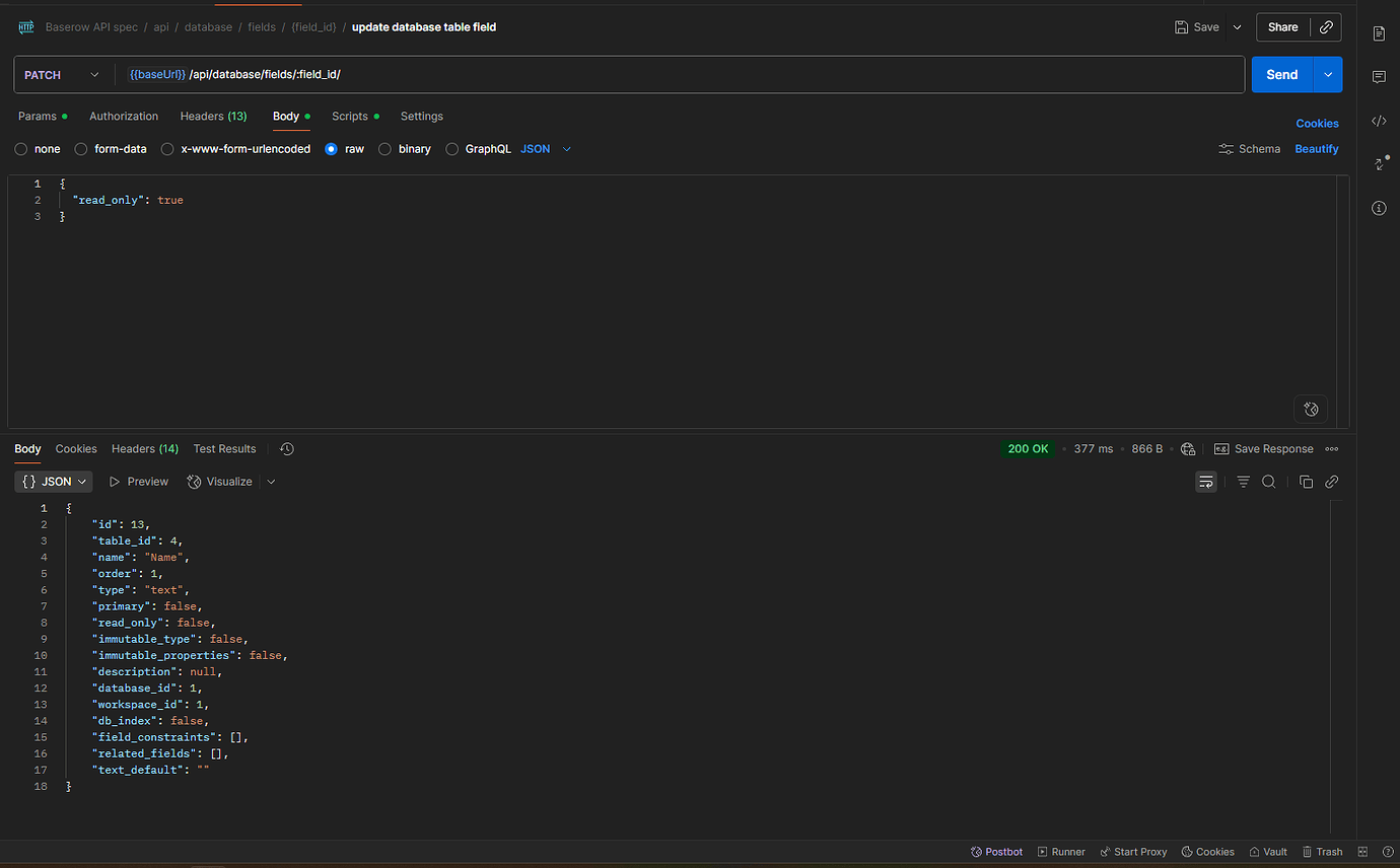 "read-only" field constraint - Feature Ideas - Baserow