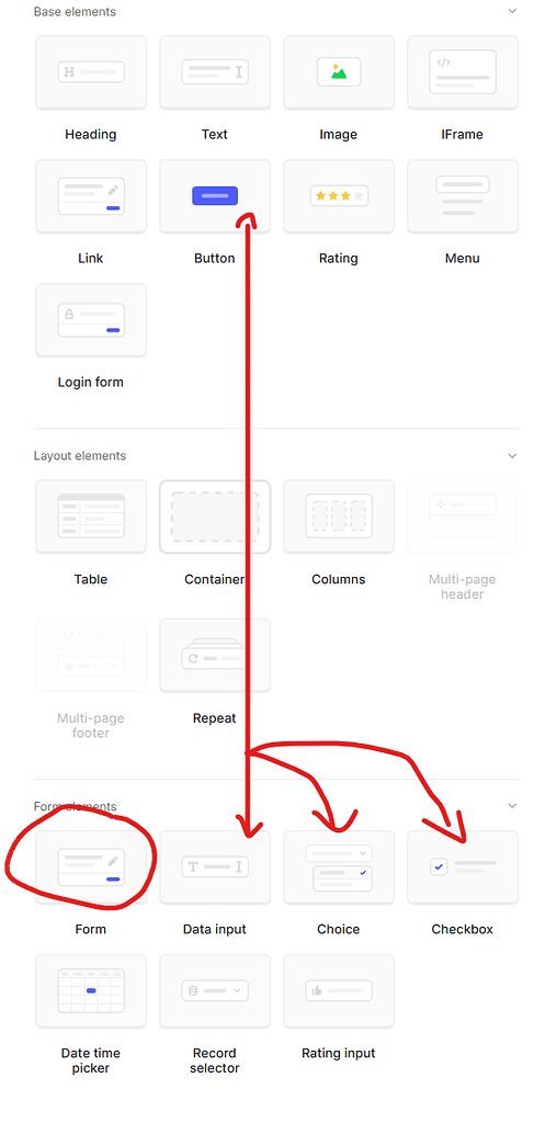 Forms, input elements, and button events? - Application Builder - Baserow