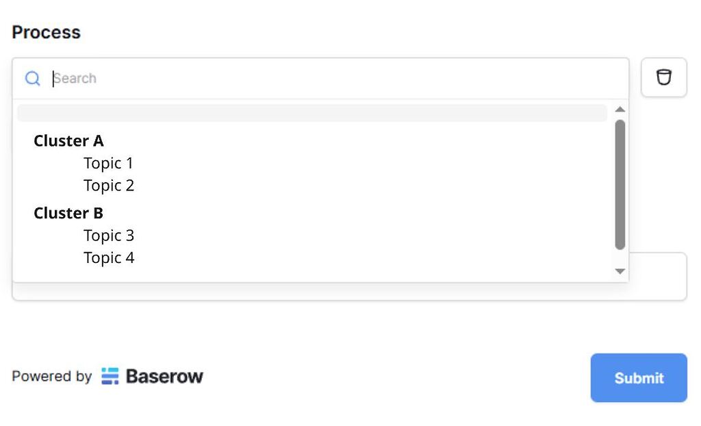 In short, what I would like to achieve is a filtered/grouped selection when creating a new ...