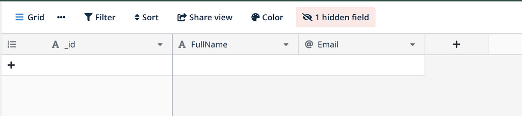 Is this a bug? Hidden field getting generated automatically - Baserow