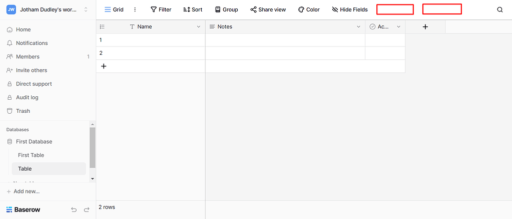Plugin idea - add buttons to grid layout header - Plugins - Baserow
