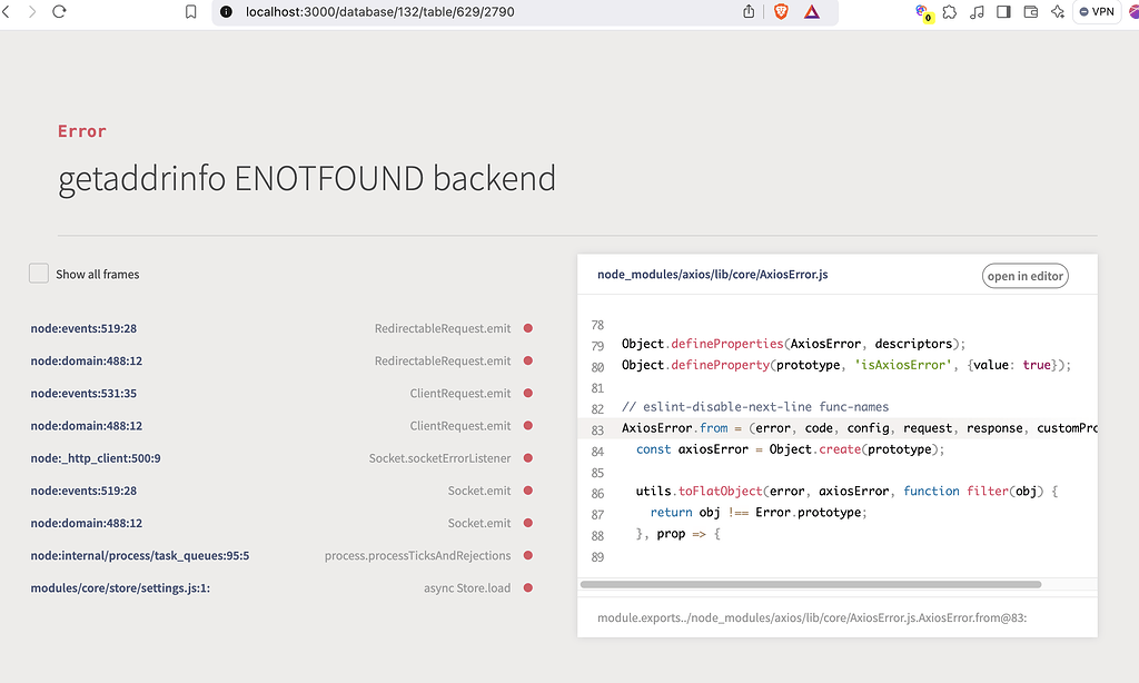 Getaddrinfo ENOTFOUND backend - Technical Help - Baserow