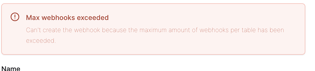 Max Webhooks exceeded - Why is there a Webhooks Limit? - Baserow Help - Baserow
