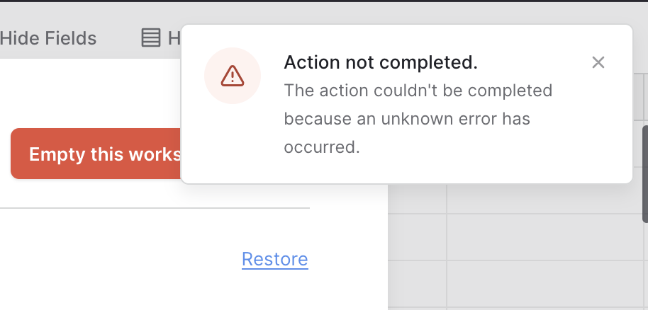 Error restoring deleted field - Technical Help - Baserow